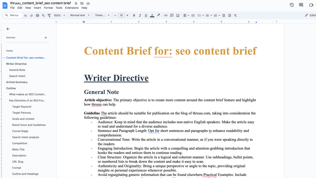 Creating an Effective SEO Content Brief (Get our Checklist) | thruuu ...
