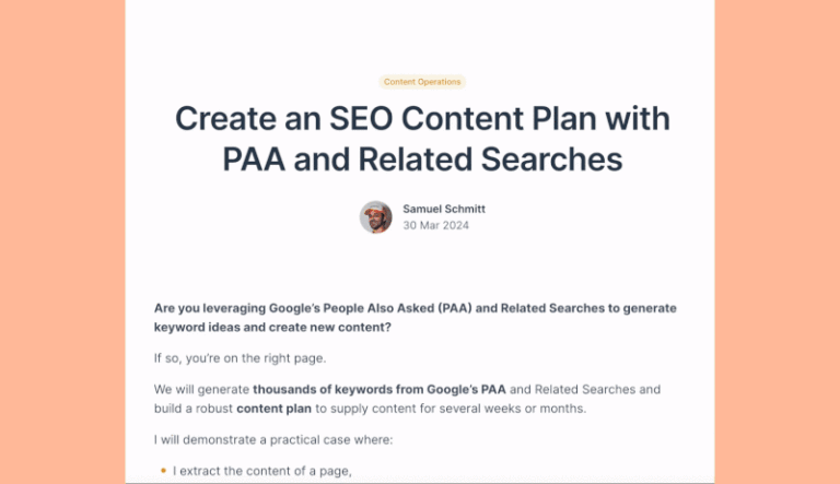 Create an SEO Content Plan with PAA and Related Searches
